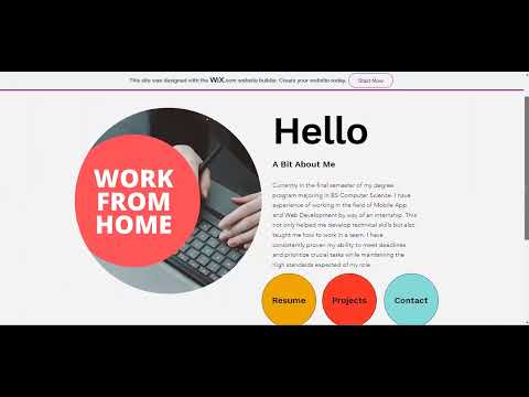 Portfolio Created using Wix Site