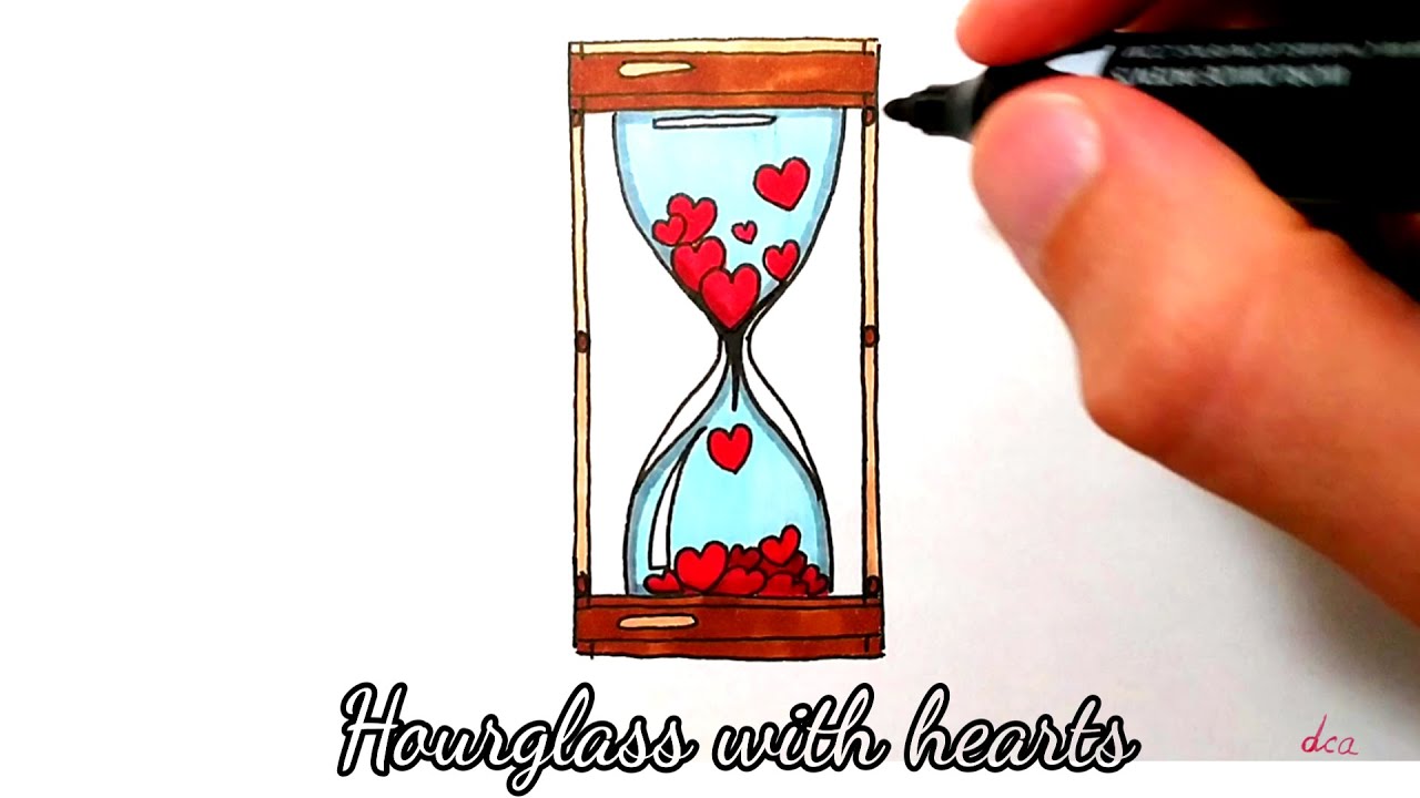 How to Draw an Hourglass with Hearts