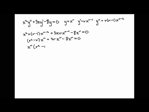 Find two linearly independent solutions of the following differential equation: (x − 8)²y′′ …