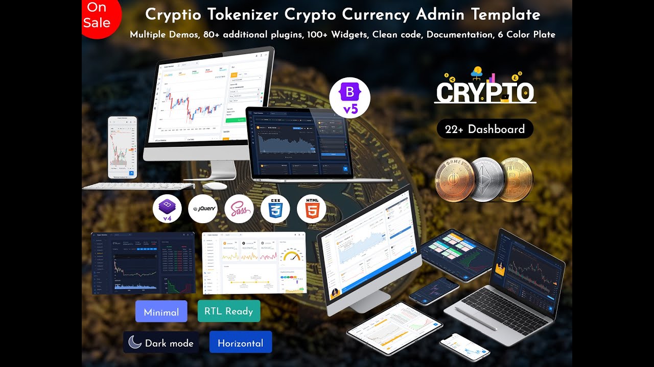 Crypto Tokenize Admin Template for Managing Digital Assets & Blockchain Tokens