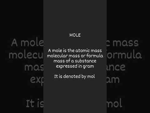 what is Mole.. in chemistry