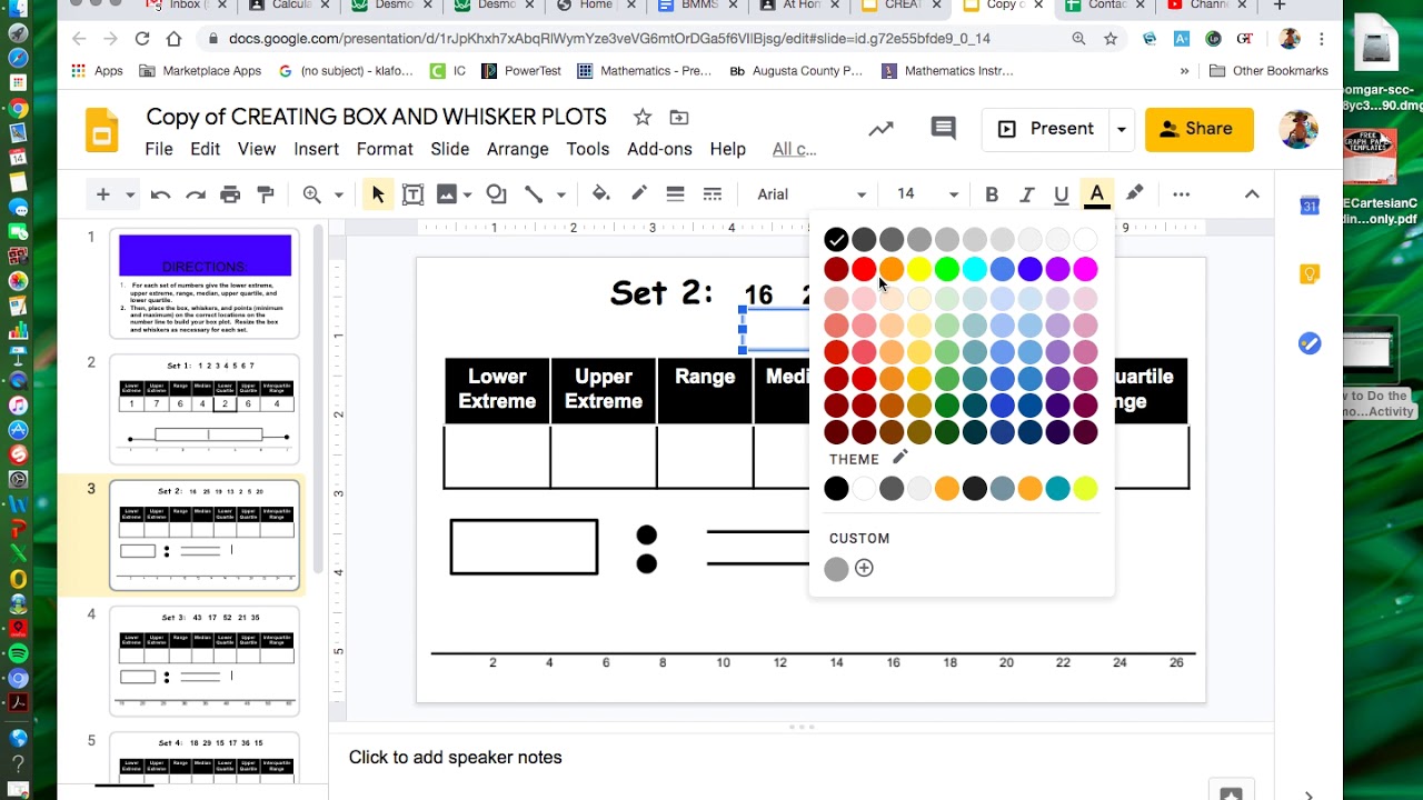 How to Do Creating Box and Whisker Plot Google Slides