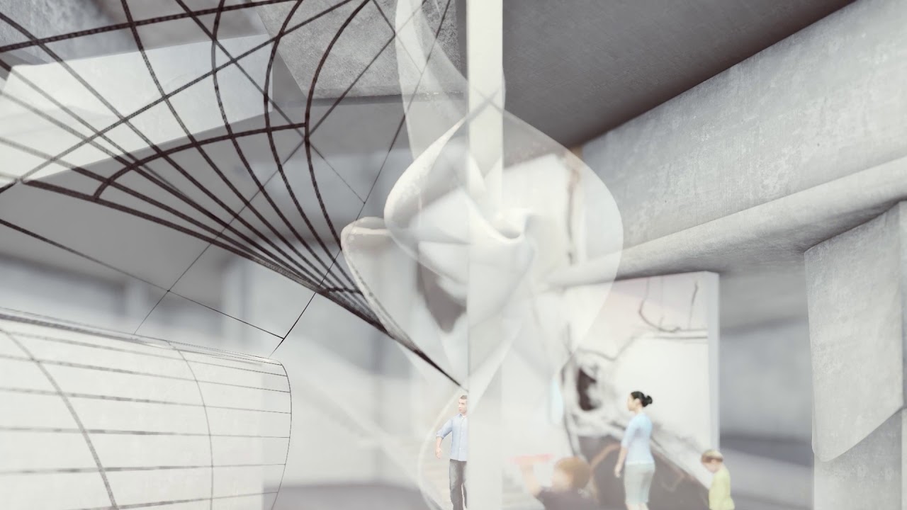 contemporary gallery fly through animation