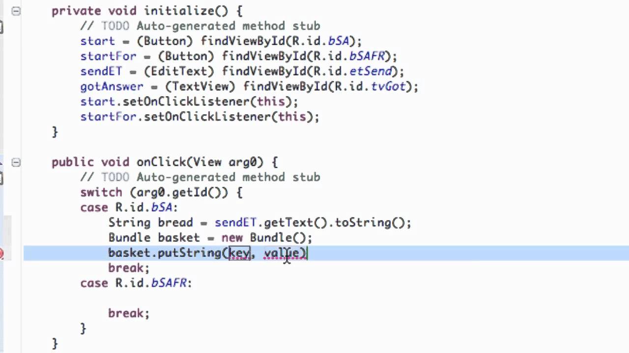 Android Application Development Tutorial - 47 - Passing a String between Activities