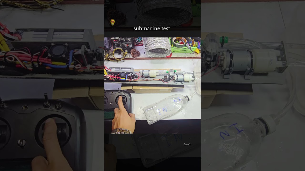 test the diving and surfacing modes of the rc submarine #diy