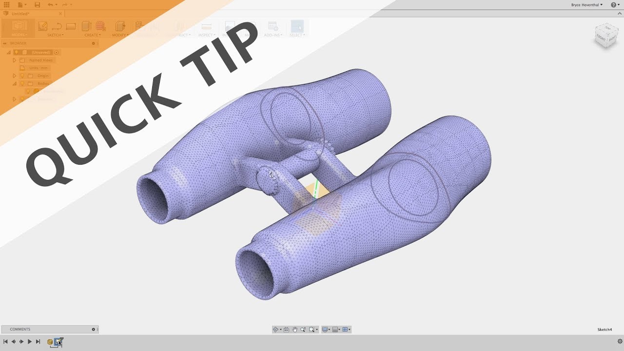 Autodesk Fusion 360 | Quick Tip: Reverse Engineer from a Mesh Scan