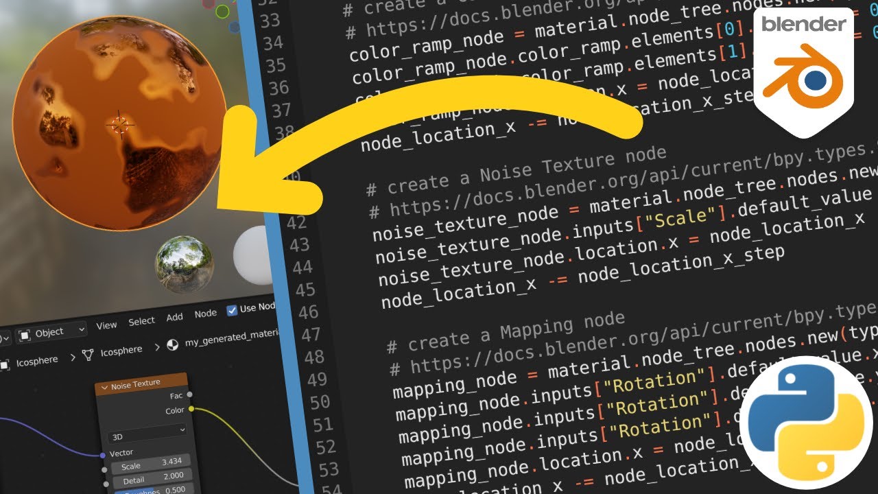 Blender Materials with Python Code: Adding detail with noise