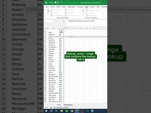 Convert State Abbreviations to State Names in Excel