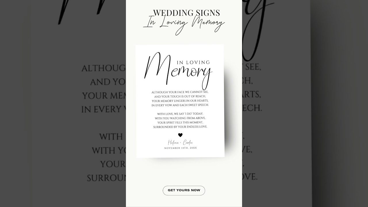 In Loving Memory Wedding Sign, Forever In Our Hearts Sign, Modern Minimalist Wedding Memorial