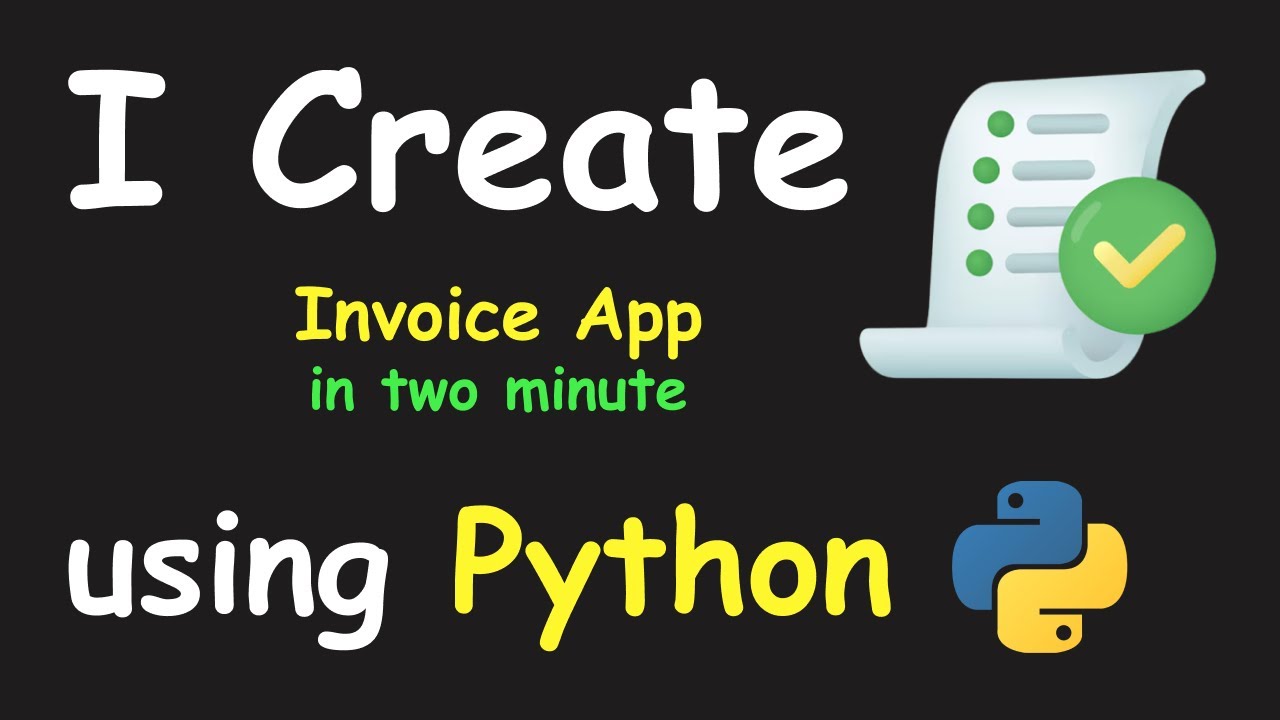 I CREATE INVOICE APP IN 2 MIN USING PYTHON & PYTHON TKINTER TUTORIAL FOR BEGINNERS