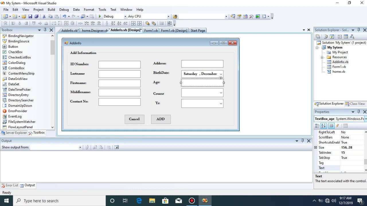 Auto Compute Age Based on DateTimePicker VB.NET