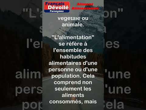 Aliment et Alimentation (Paronymes) #shorts