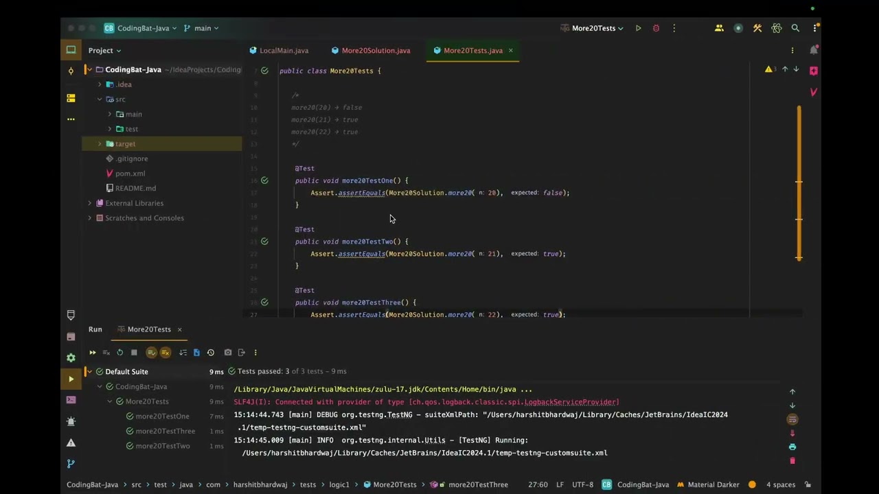 CodingBat Java | Logic-1 Section | more20