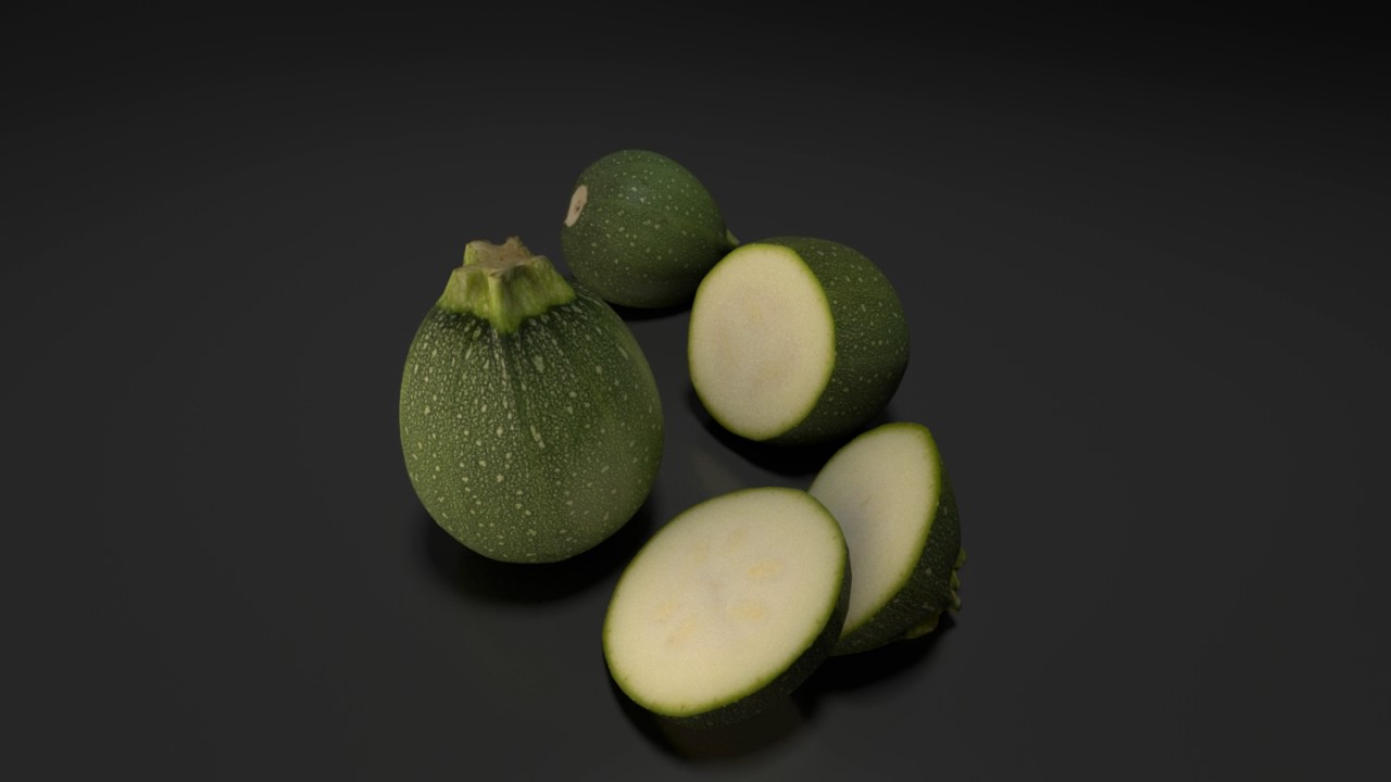 3D model Round Courgette Zucchini