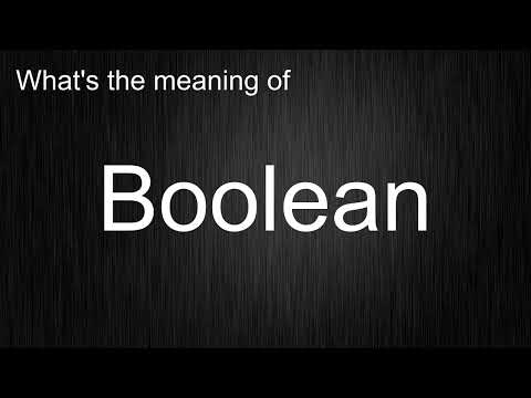 What's the meaning of "Boolean", How to pronounce Boolean?