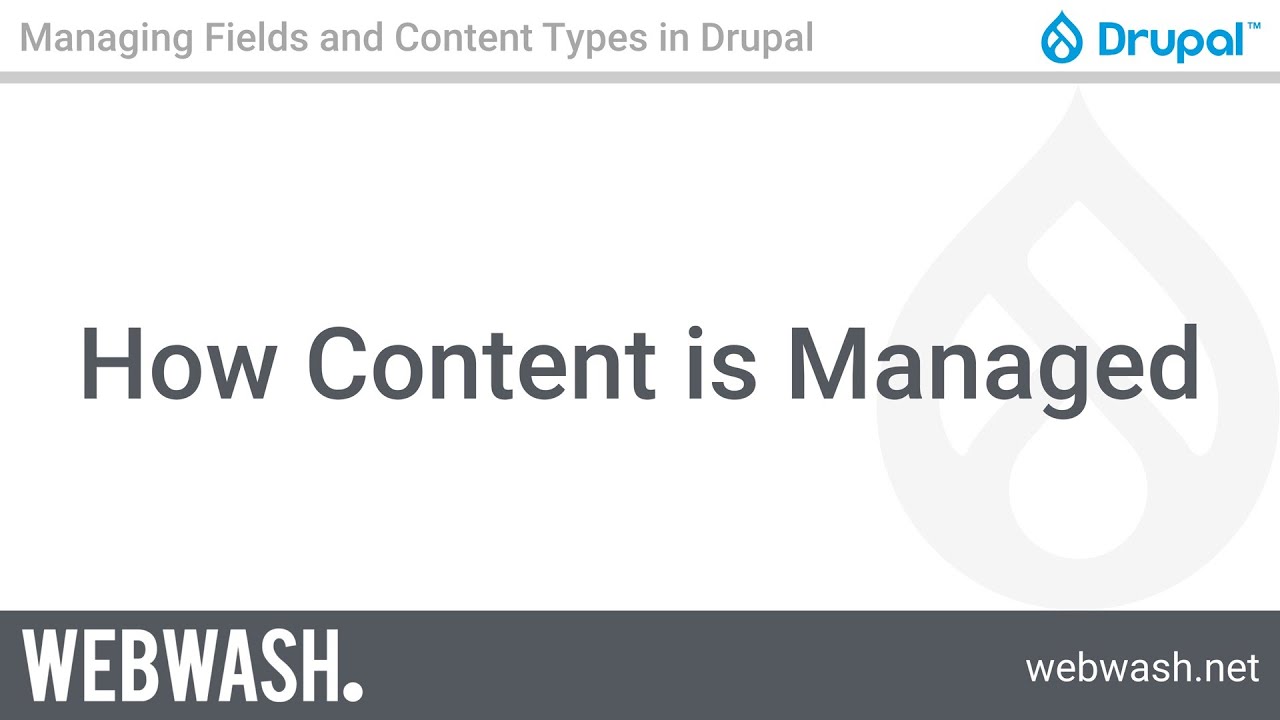 Managing Fields and Content Types, 0.1 - How Content is Managed