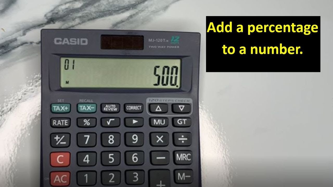 How to add a percentage to a number on calculator