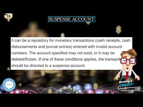 Suspense account 💲 BANKING & CREDIT TERMS 💲