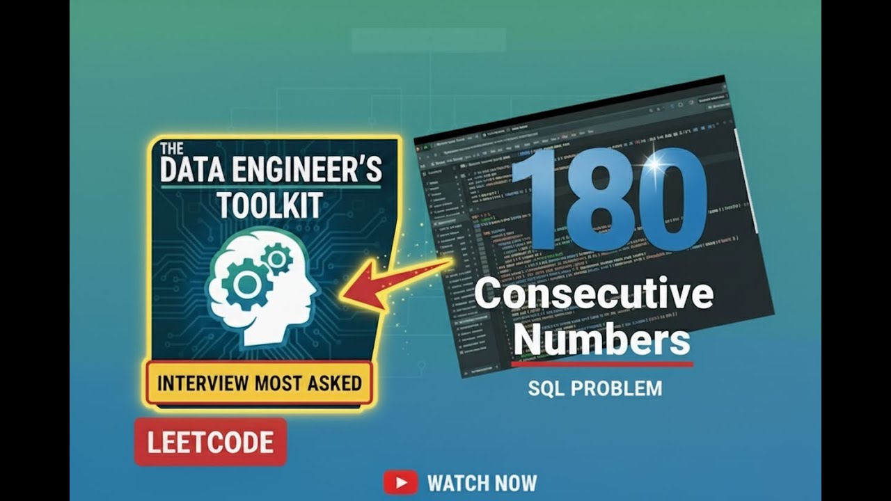 LeetCode 180 | SQL Interview Question: Consecutive Numbers (Medium)