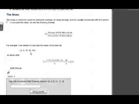 Calculating the mean of a data set