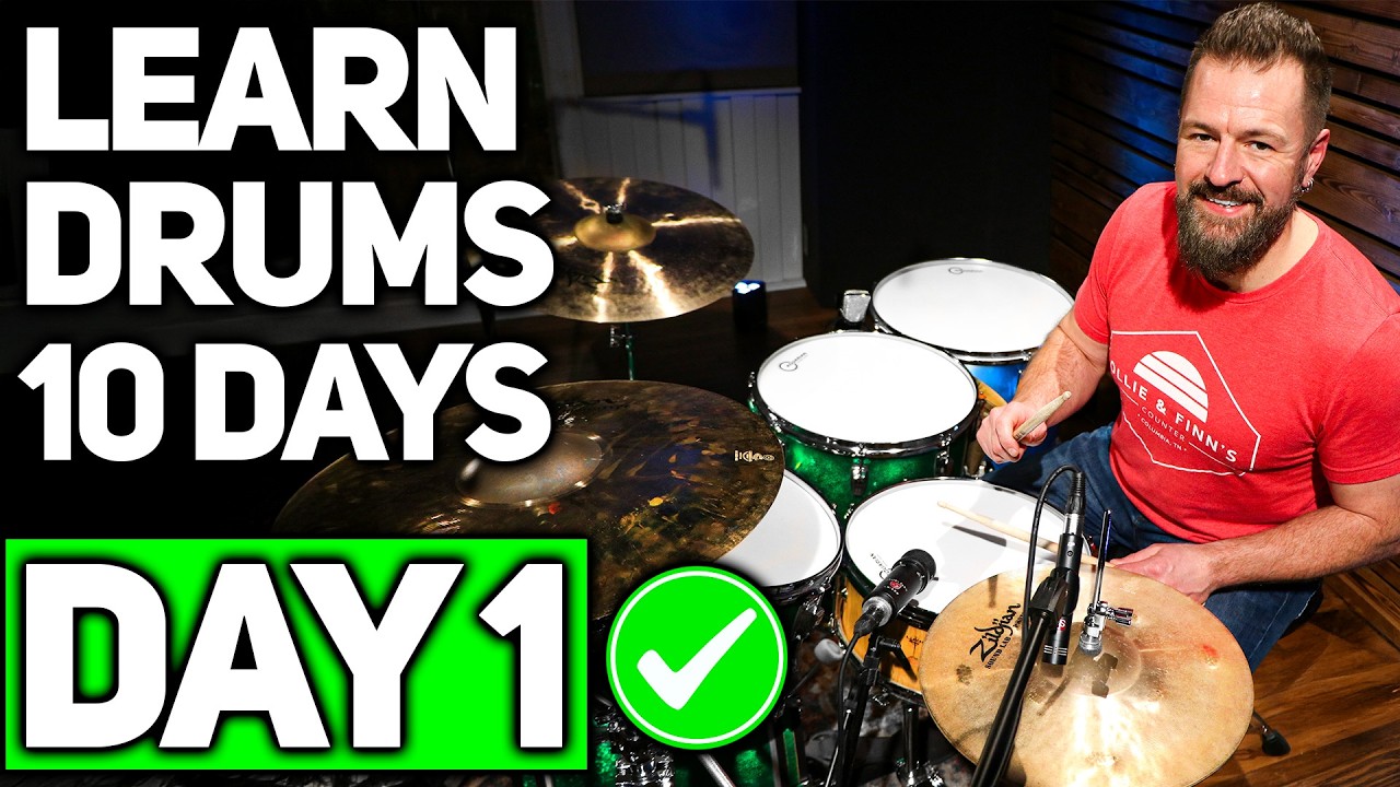 Drums Lesson 1 - Absolute Beginner? Start Here! [Free 10 Day Starter Course]