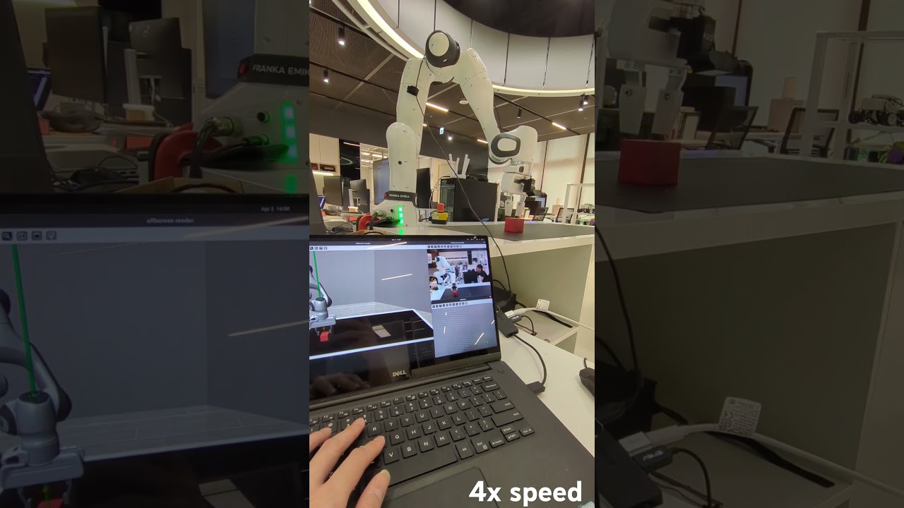 Robotic arm teleoperation in MuJoCo and real world