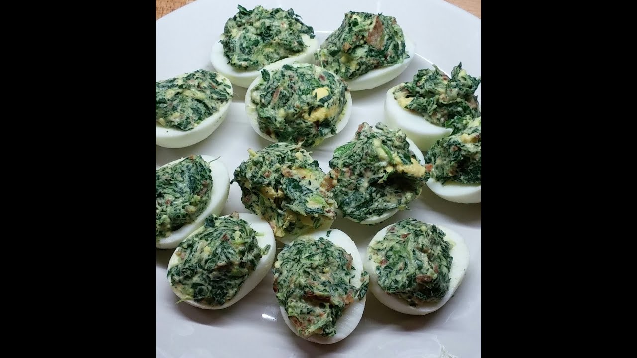 Bacon and Spinach Deviled Eggs