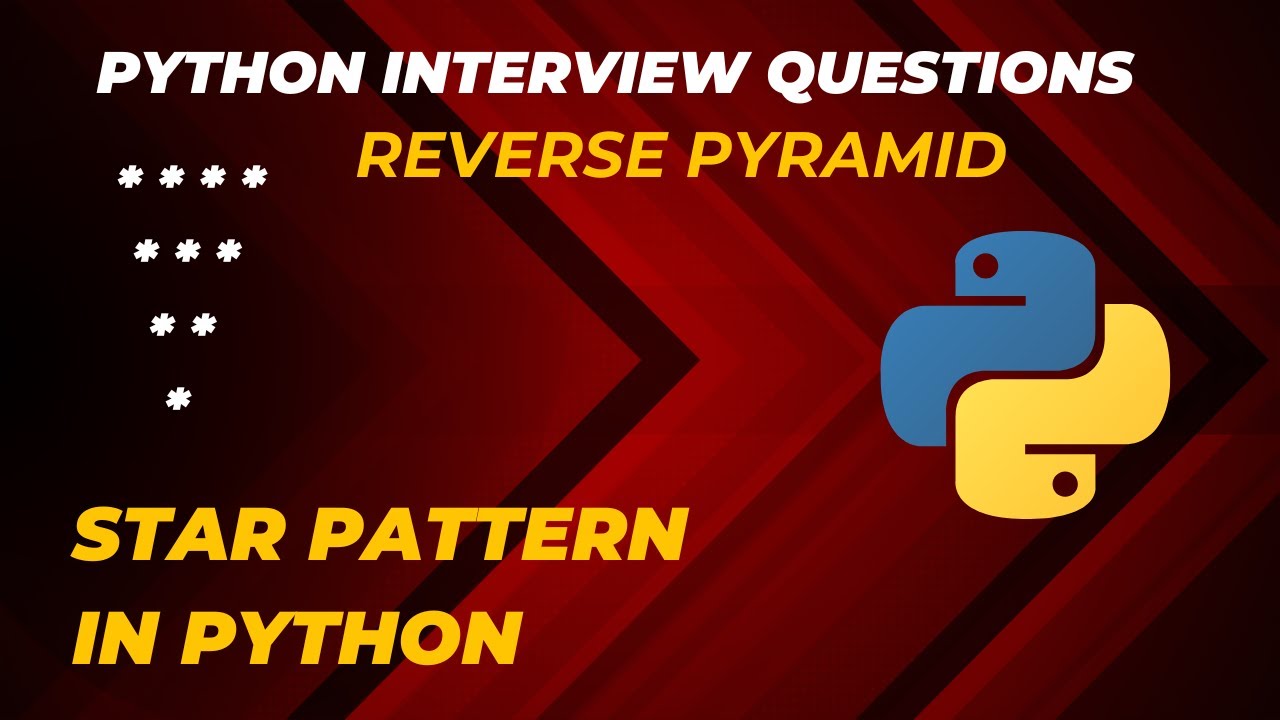 #4 Reverse Pyramid Star Pattern in Python | Python Interview Questions