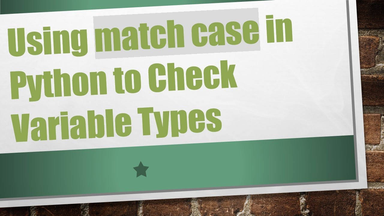 Using match case in Python to Check Variable Types