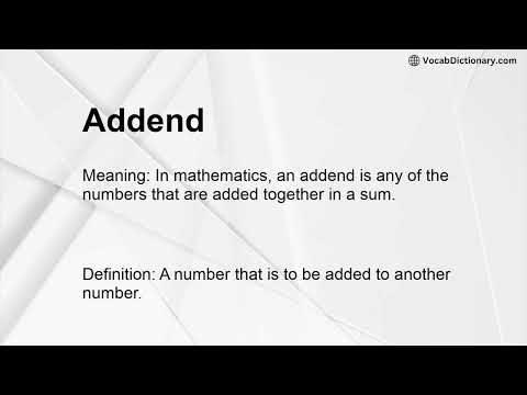 Addend Meaning