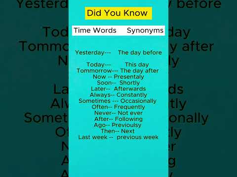 Time Words And They Are Synonyms #english