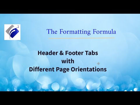 Header and Footer Tabs with Different Page Orientations