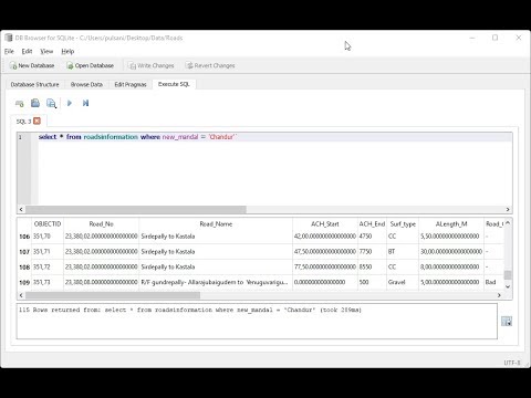 DB Browser for SQLite - Execute SQL Query - Export Query to CSV