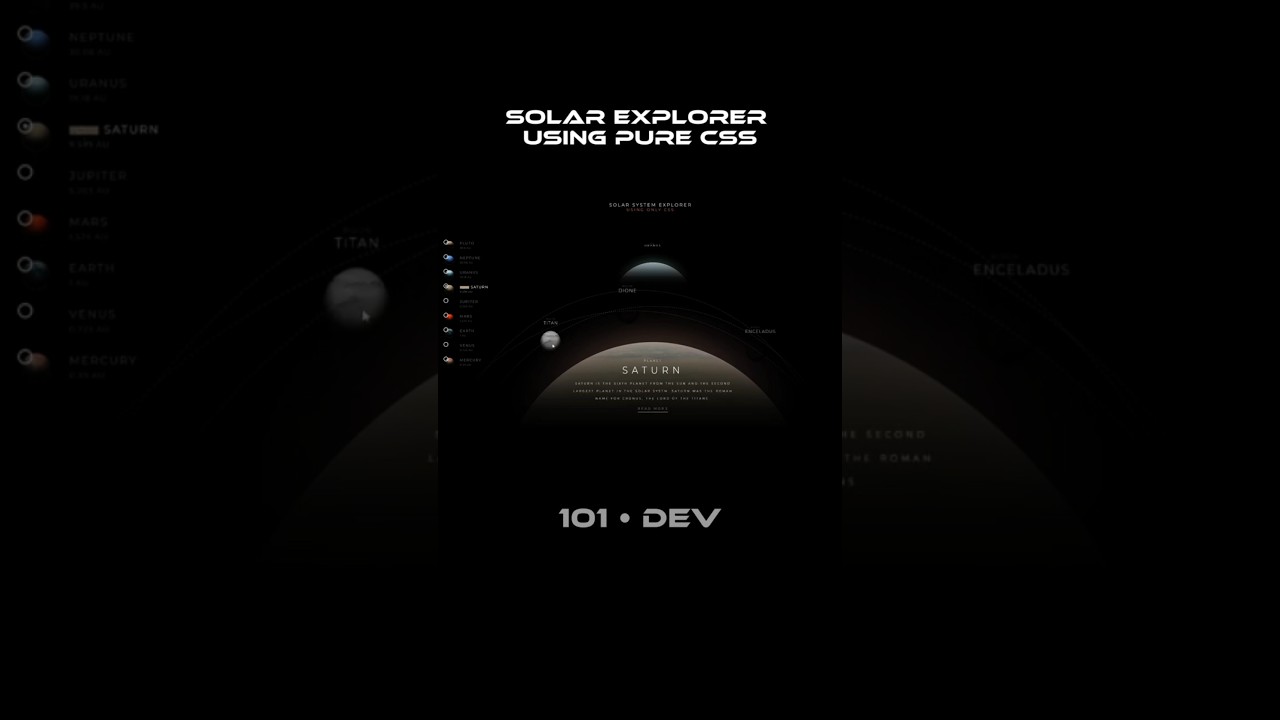 Solar System || Html Css #solarsystem #html #css #101dev #solar