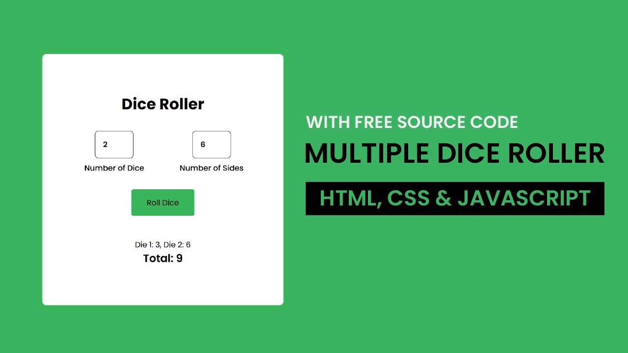 Multiple Dice Roll | Javascript Project