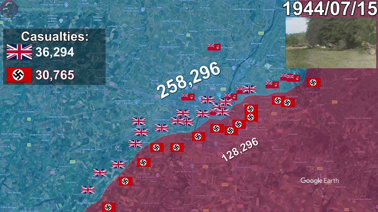 Battle for Caen using Google Earth