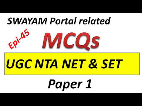 SWAYAM Portal MCQs. UGC NET and SET Exam Preparation 2020 Ep 45