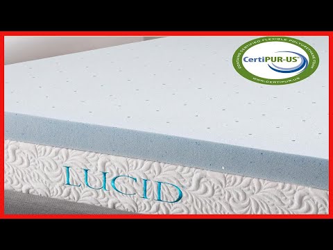 LUCID 4 Inch Gel Memory Foam Mattress Topper-Ventilated Design-Ultra Plush-Queen