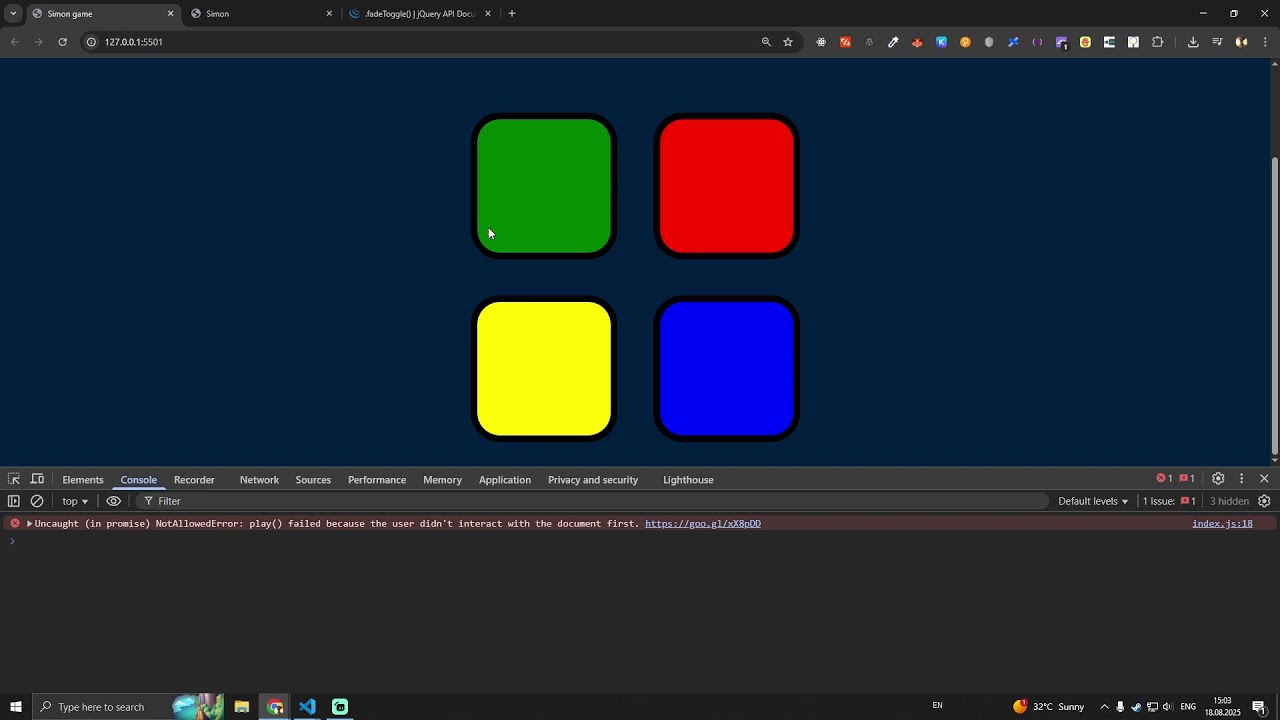 jQuery + JavaScript Project for Beginners: Simon Game Tutorial [ Part 1]