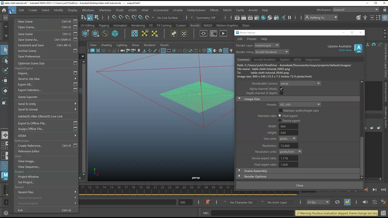 Maya Arnold Only Renders first frame problem fixed!