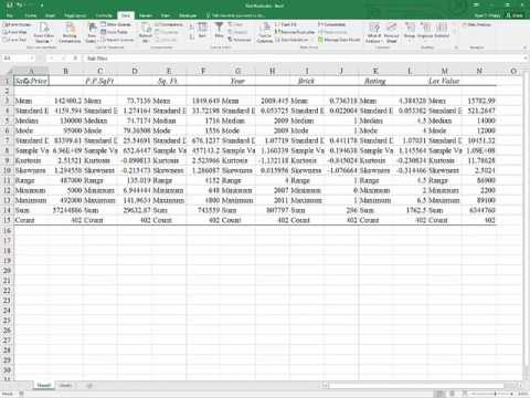 Excel 2016 Fast and Simple Summary Statistics Table