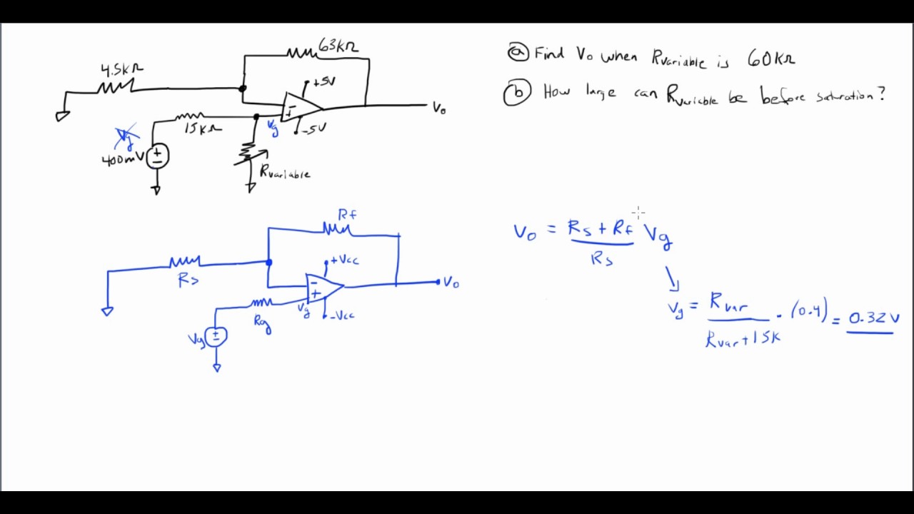Non Inverting Op Amp Circuit Analysis (Circuits 1)