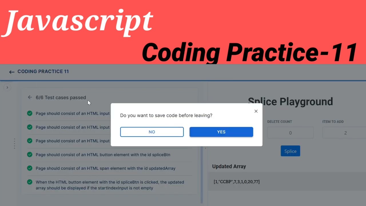 Coding Practice-11 | JavaScript | Splice Playground | Todos Application | NxtWave | #nxtwave #ccbp