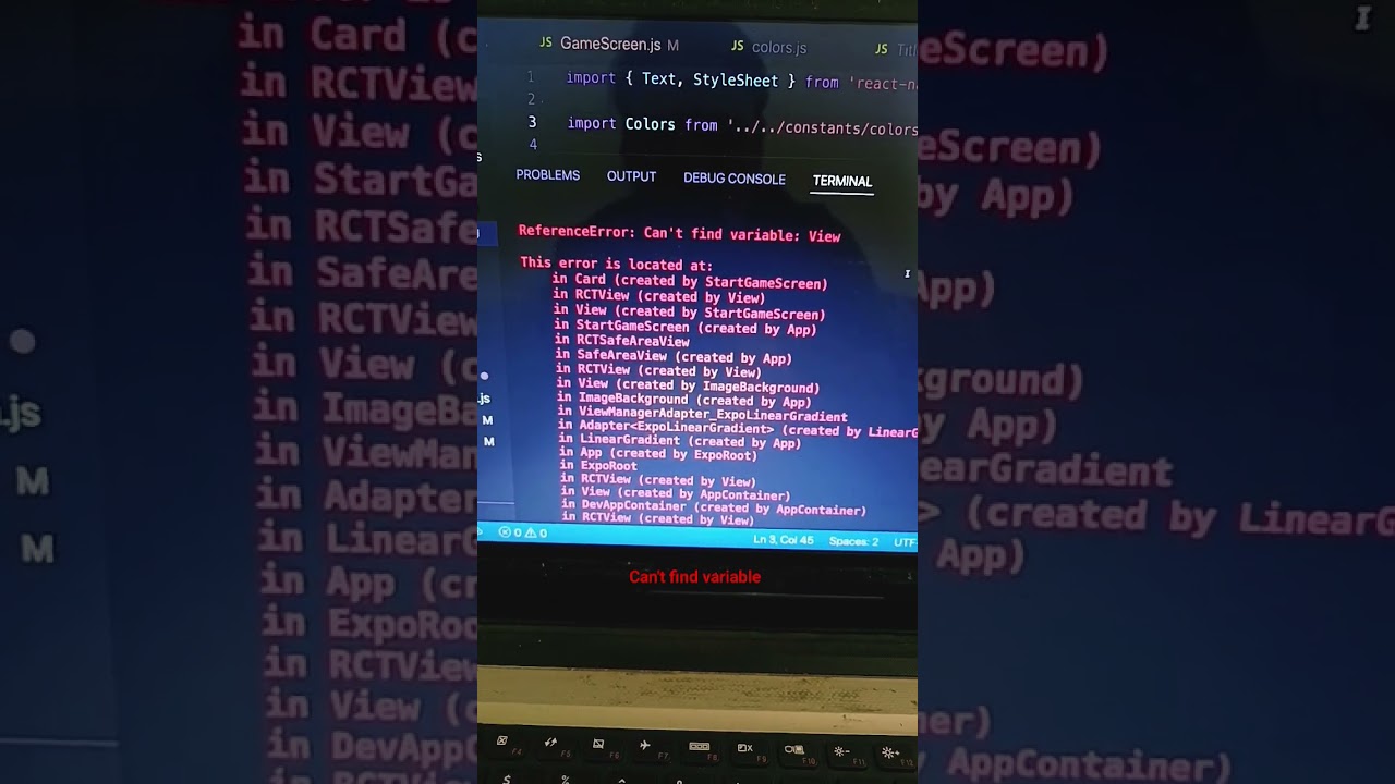 React native reference error - can't find variable #react #reactnative #reactnativeerror #solution