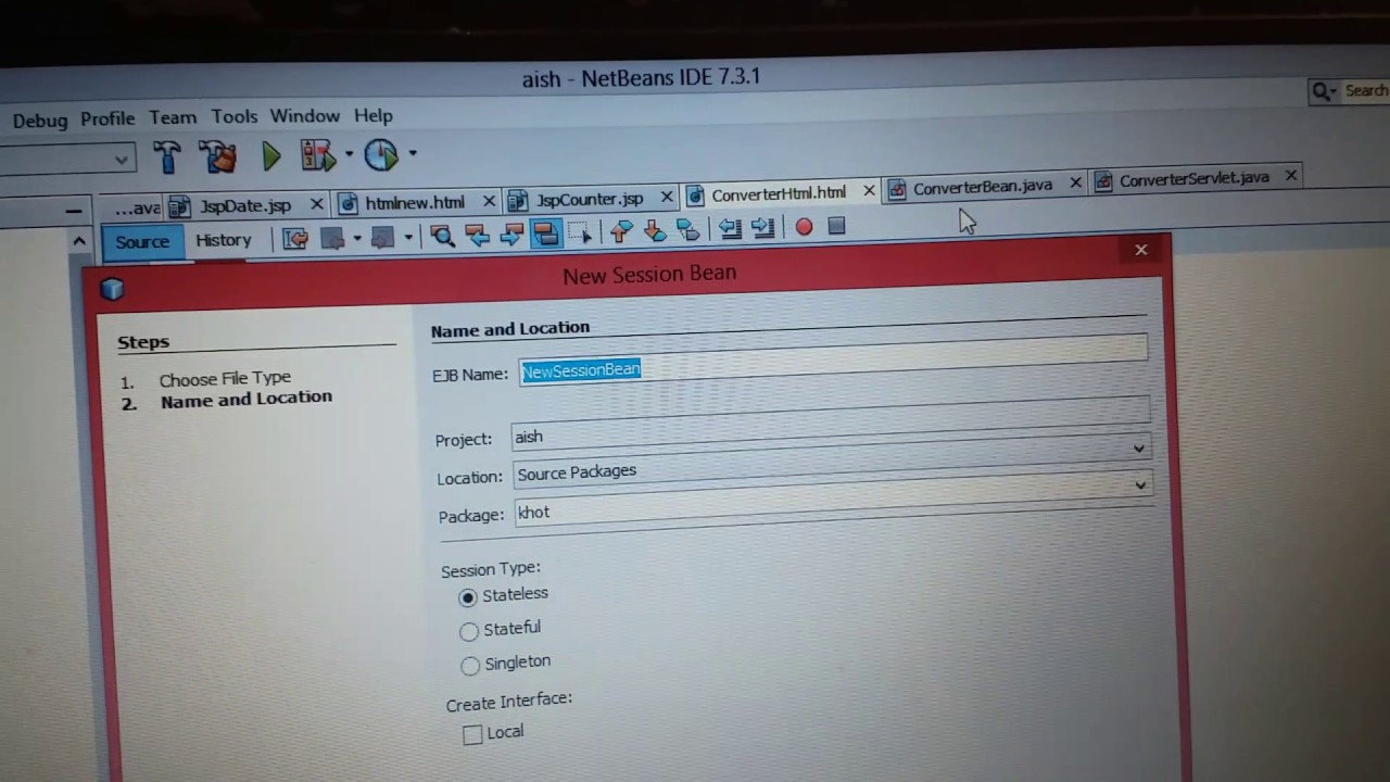 Java-EJB Practical Step1.