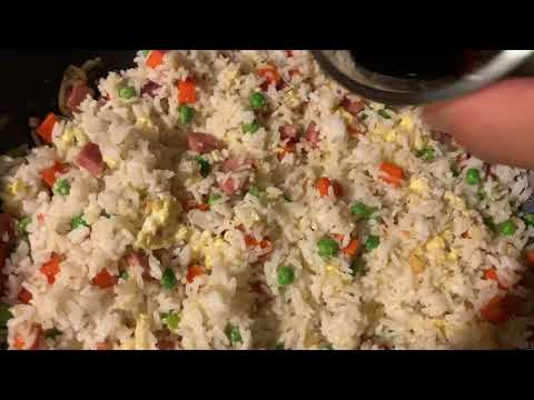 FRIED RICE WITH HAM AND VEGETABLES