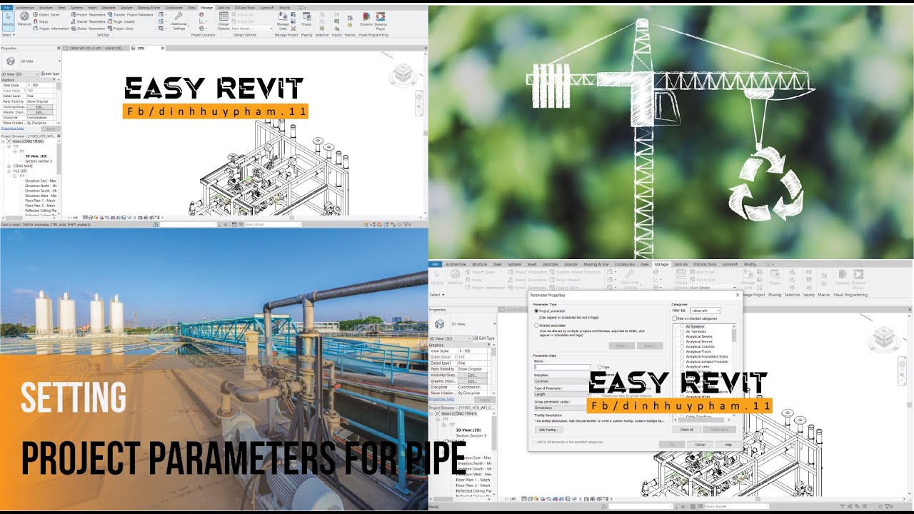 SETTING PROJECT PARAMETERS FOR PIPE by Revit