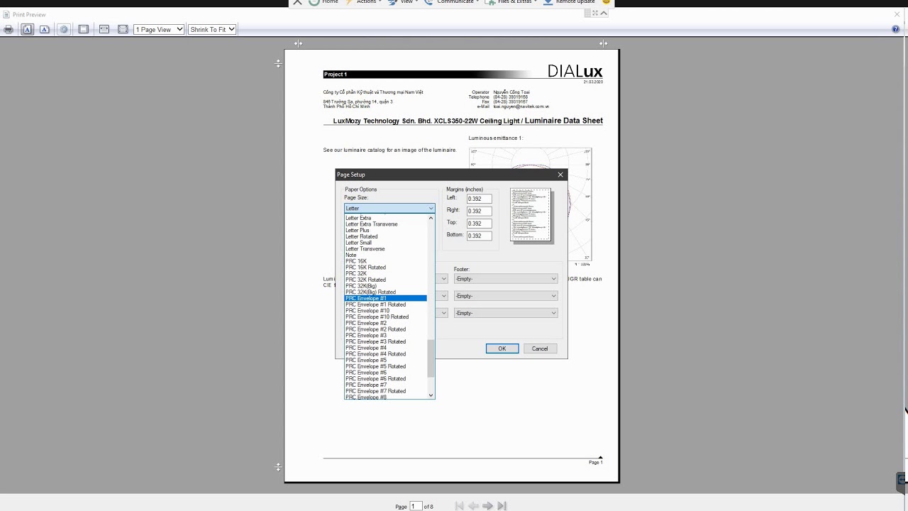 Cach xuat bao cao trong Dialux sang PDF