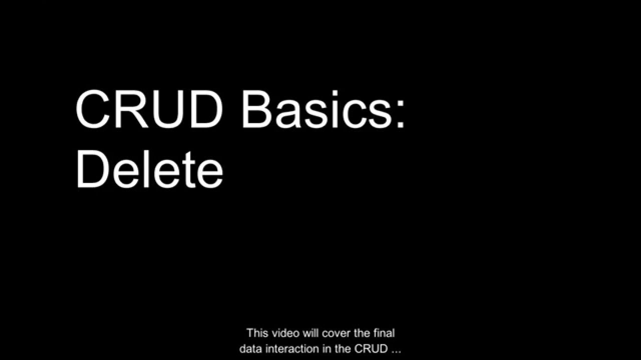 Crud Basics: Delete