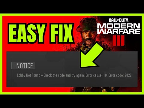 How To FIX Lobby Not Found Error Code 2901 In Modern Warfare 3 (ALL FIXES 2024)